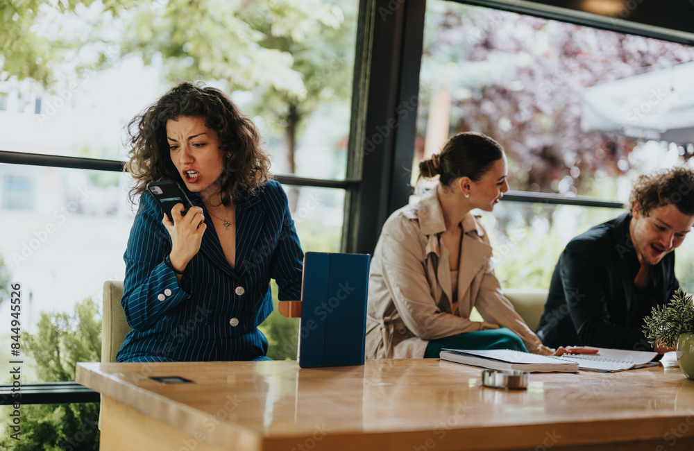 Business colleagues arguing and experiencing misunderstanding during a ...