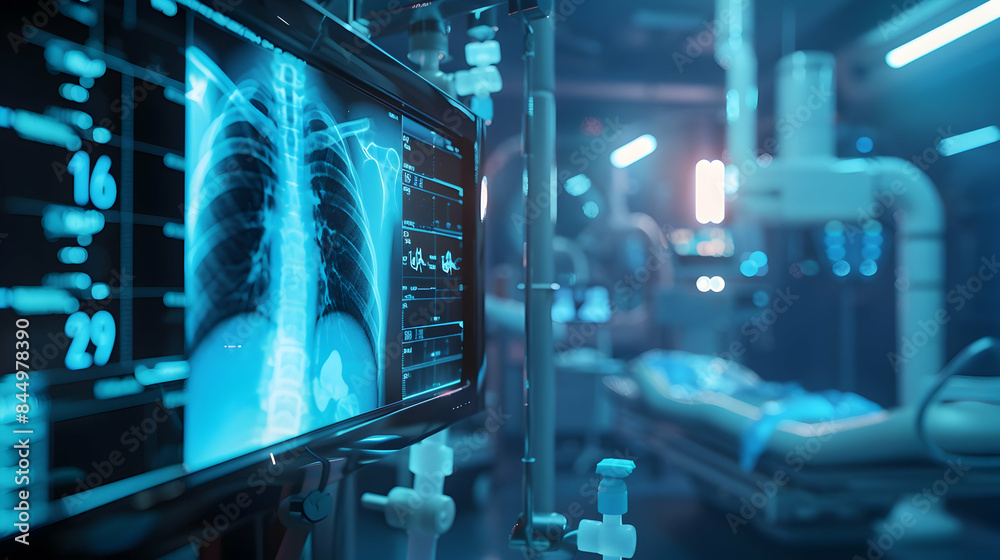 advanced x-ray scan medical diagnosis machine at hospital health care ...