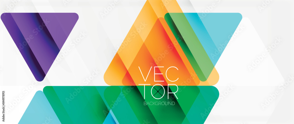 Abstract background. Color transparent triangles in mosaic style with ...