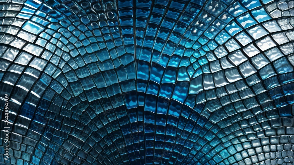 Blue glass abstract background, delicate patterns reminiscent of ...