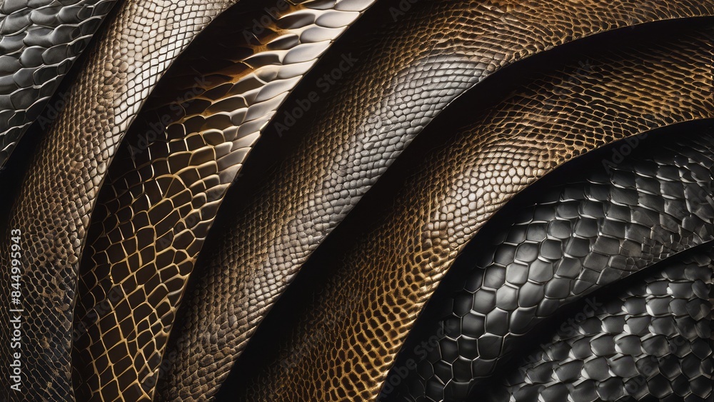 Black and brown python, snake or reptile skin background, crocodile ...