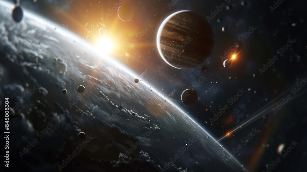 High resolution presentation of the creation of the planets of the ...