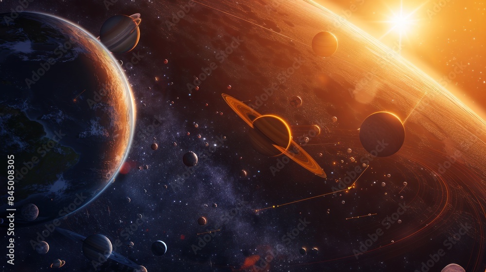 High resolution presentation of the creation of the planets of the ...