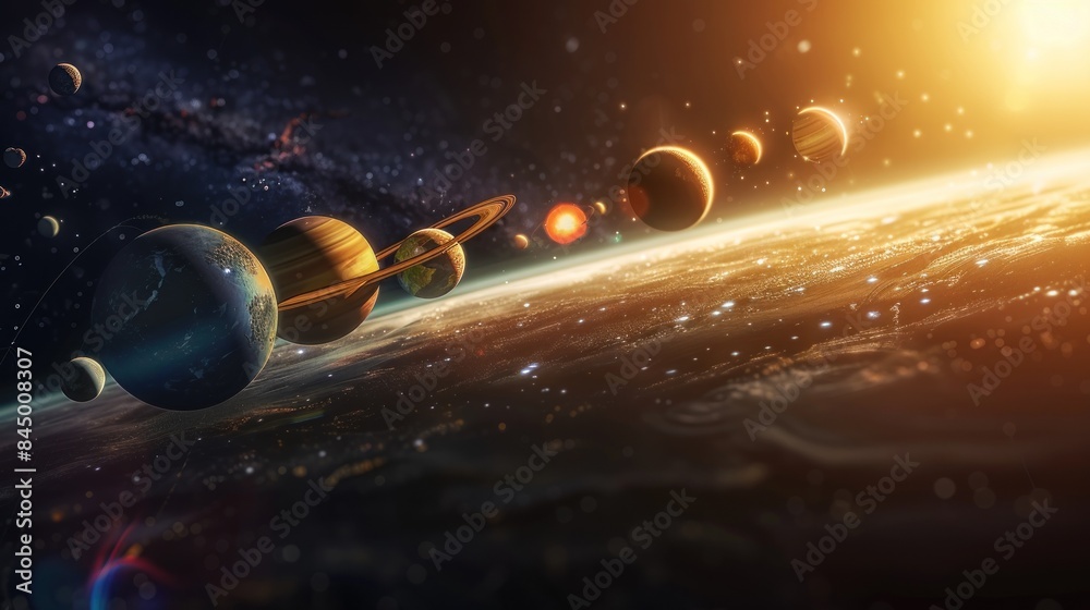 High resolution presentation of the creation of the planets of the ...