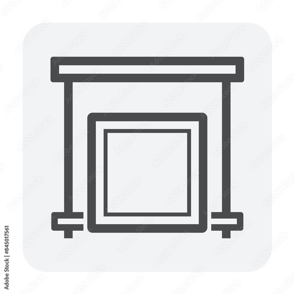 Air duct hanger vector icon consist of vertical support or threaded ...