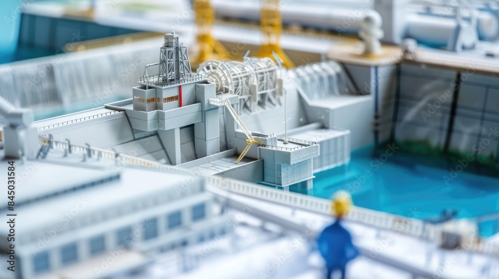 Skilled civil engineer planning hydro electrical power by using model ...