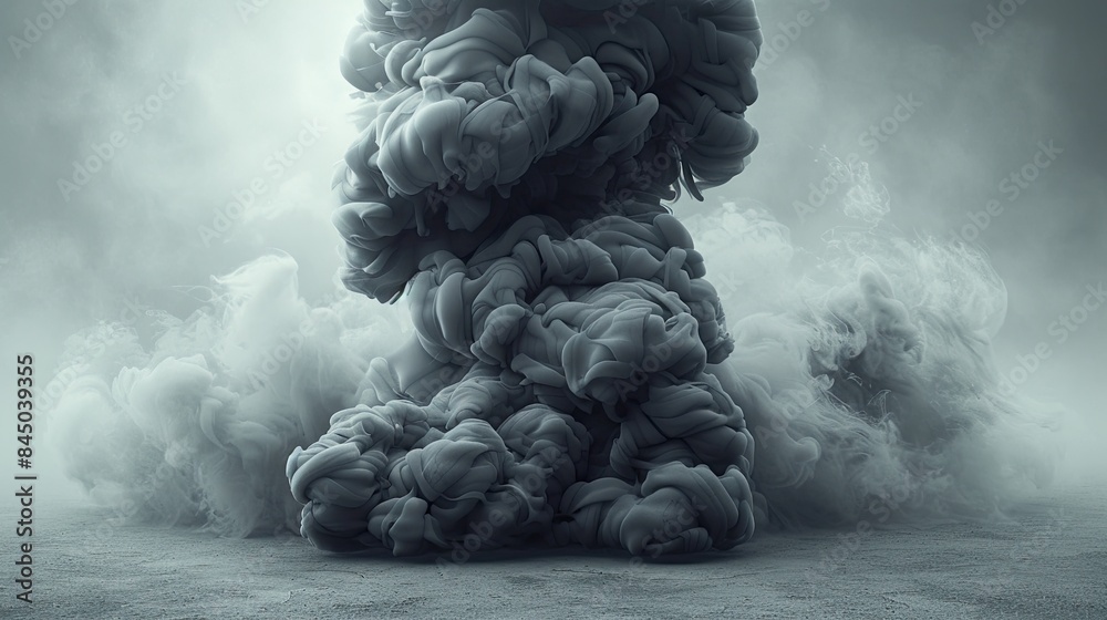 Black and white smoke in 4k, background texture, abstract heavy dense ...