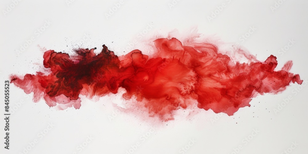Ethereal Watercolor Texture Elements on Red Ink Background - Serene 4K ...