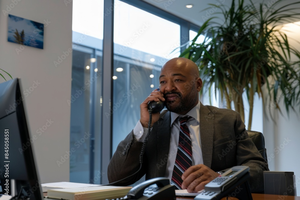 Professional Photography of a sales representative making a cold call ...