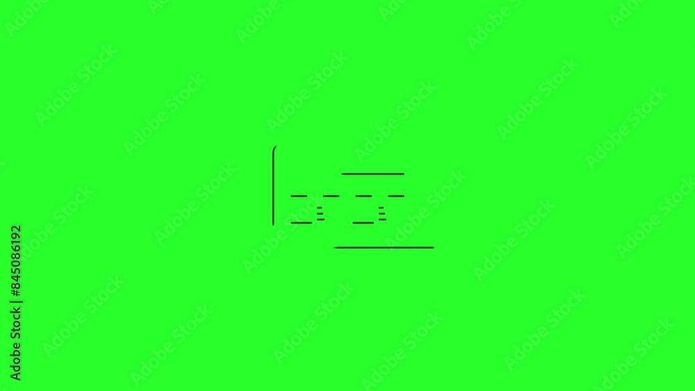 Black outline UI UX concept 4k icons animation on Green screen ...