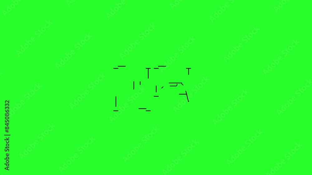 Black outline UI UX concept 4k icons animation on Green screen ...