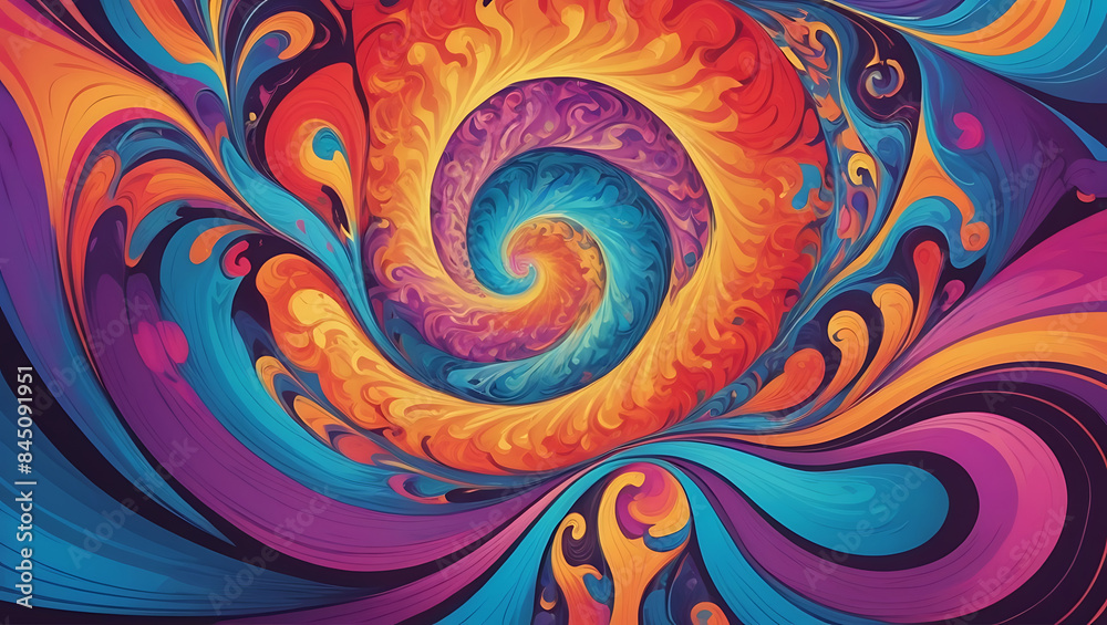 an abstract art template that captures the psychedelic experience, with ...