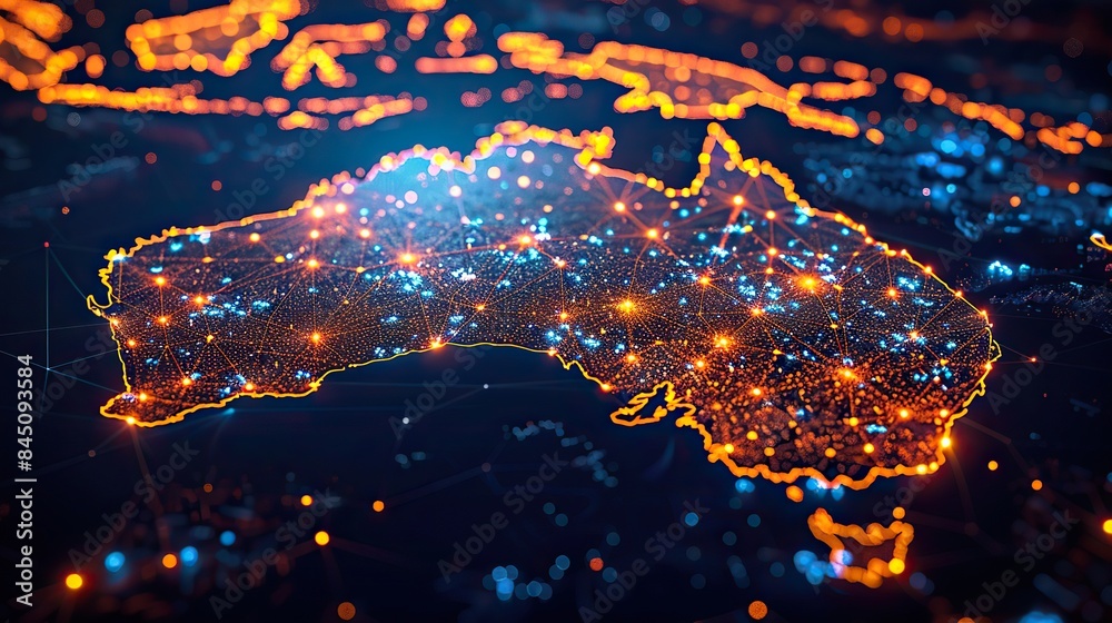 An interactive digital map of Australia illustrates the global network ...