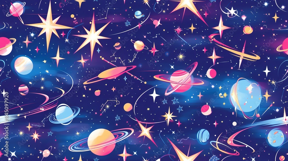 Cosmic Patterns - Patterns with cosmic themes. Amazing seamless ...