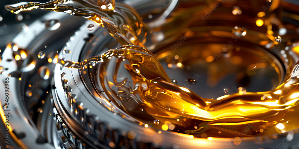 Motor oil in the mechanism of a car engine care for durability and ...
