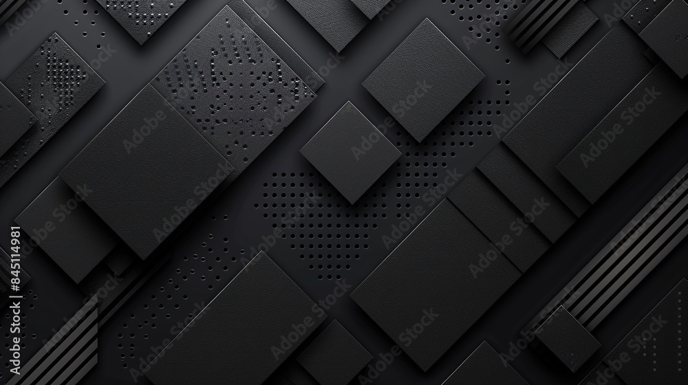 Abstract black background with carbon texture and geometric pattern ...