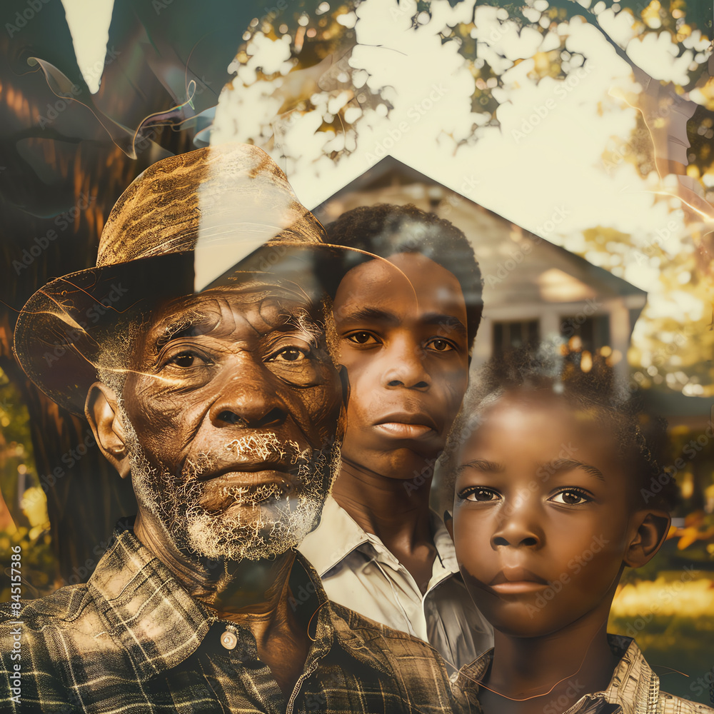 Generational portrait of an African American family on Juneteenth ...