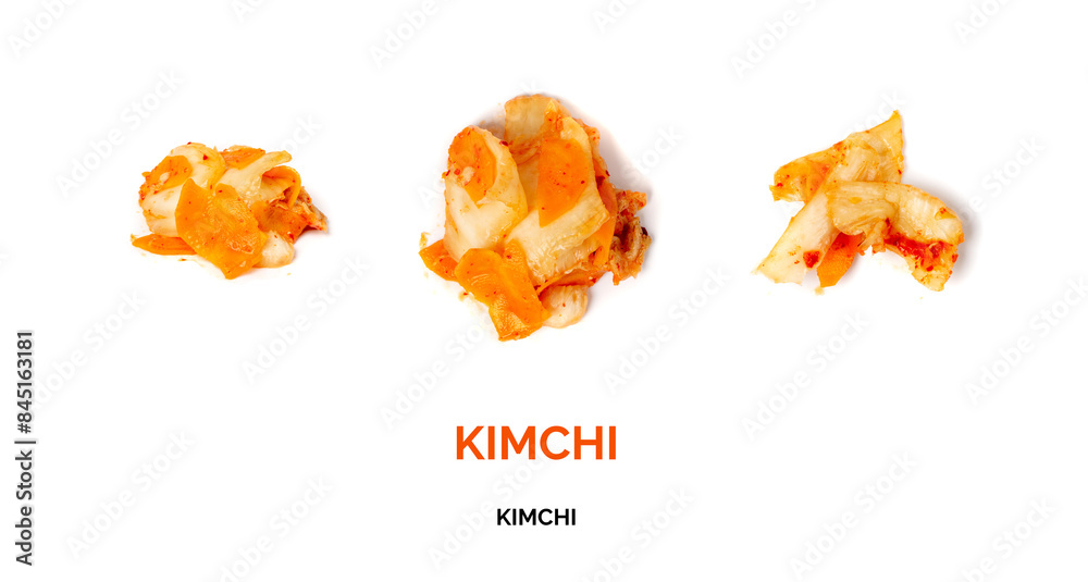 Kimchee isolated. Spicy kim chi pile, hot fermented napa cabbage ...