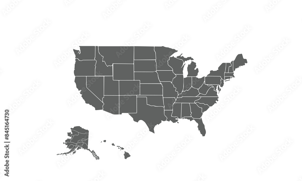 USA map isolated on white background. for website layouts, background ...
