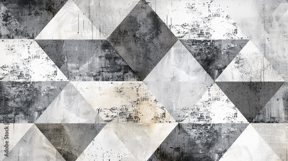 Abstract Geometric Background Black White and Gray Triangle Pattern ...