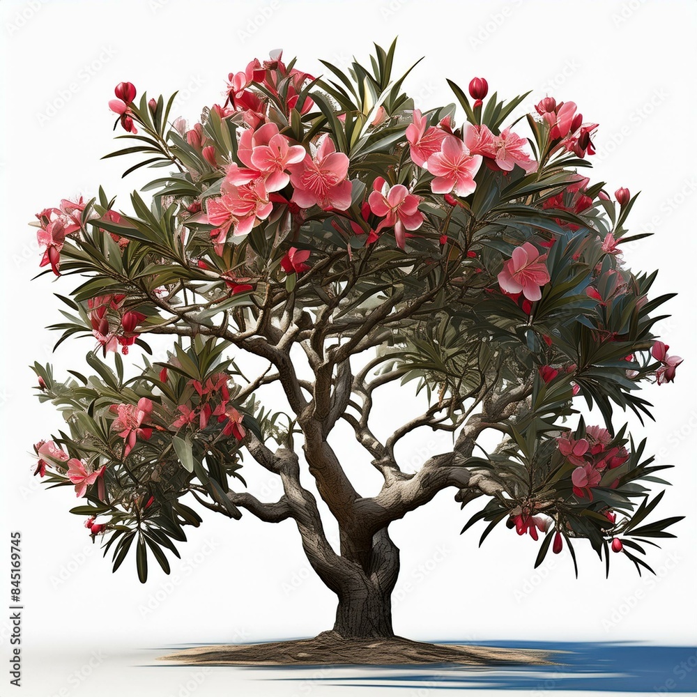 High-Resolution 3D Model of Nerium Oleander Tree with Transparent ...