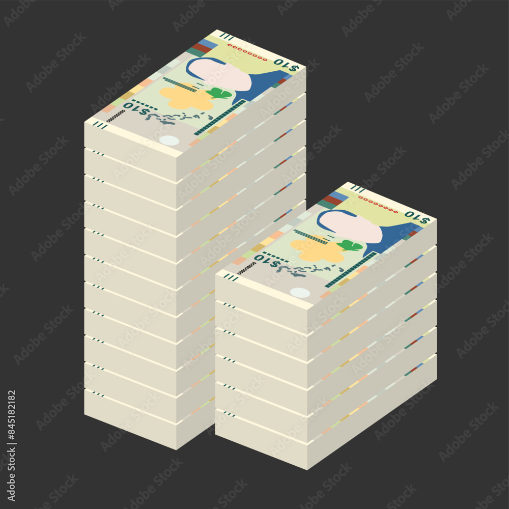 Bahamian Dollar Vector Illustration. The Bahamas money set bundle ...