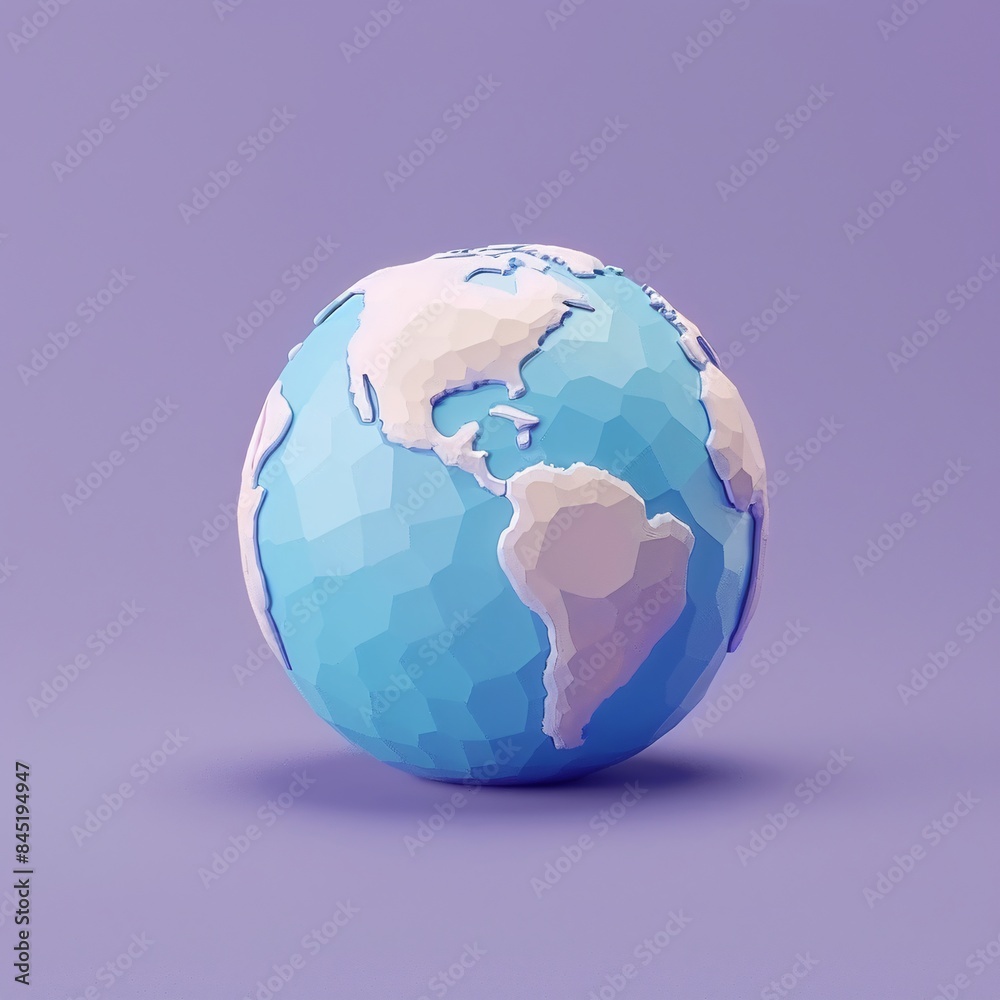 Colorful low-poly Earth model, vibrant world representation with ...