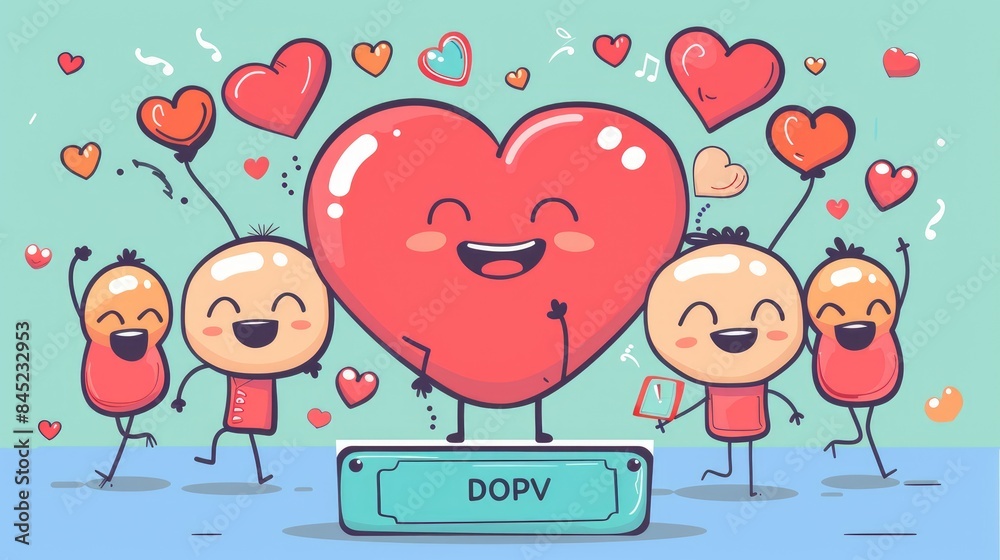 Cartoon of a smiling organ donor card with characters cheering ...