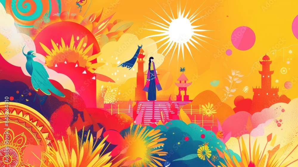 Creative illustration of Indian cultural symbols and Reliance ...