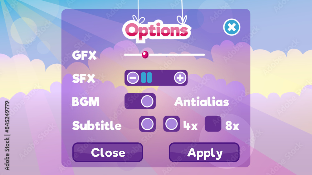 The Mega Pack Game UI interface kit for Mobile and Web fantasy theme games with Buttons, icons ...