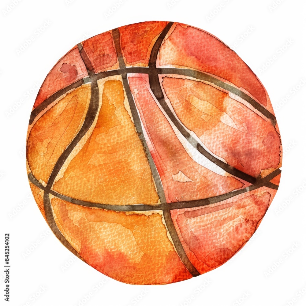 watercolor of a basketball clipart isolated on white background Stock ...