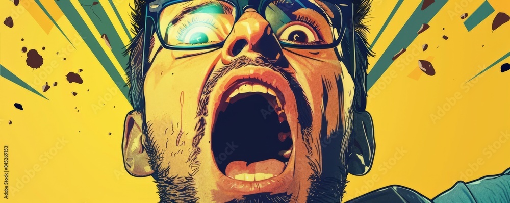 Playful comic book portrait, with comic book-style outlines and dynamic ...