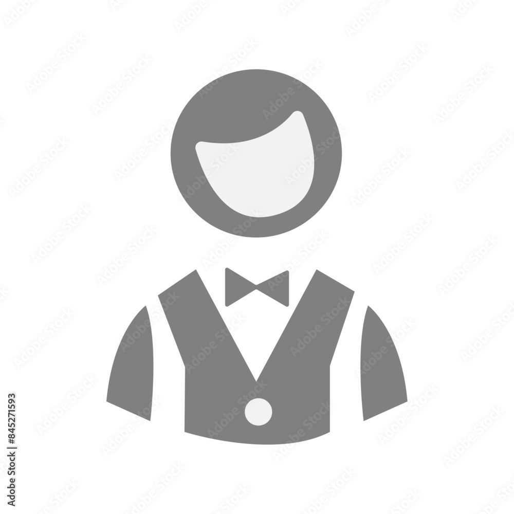 Vector flat illustration in grayscale. Avatar, user profile, person ...
