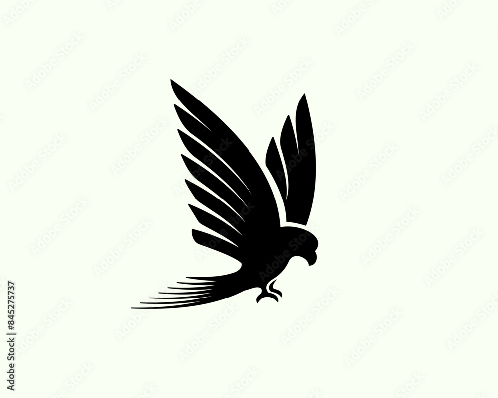 abstract flying bird logo design template illustration inspiration ...