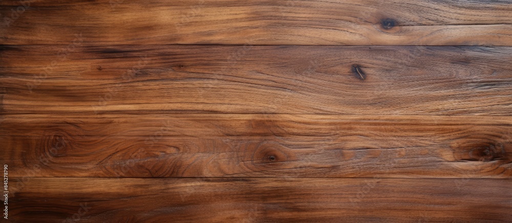 The top view of a teak wood table panel features a detailed and ...