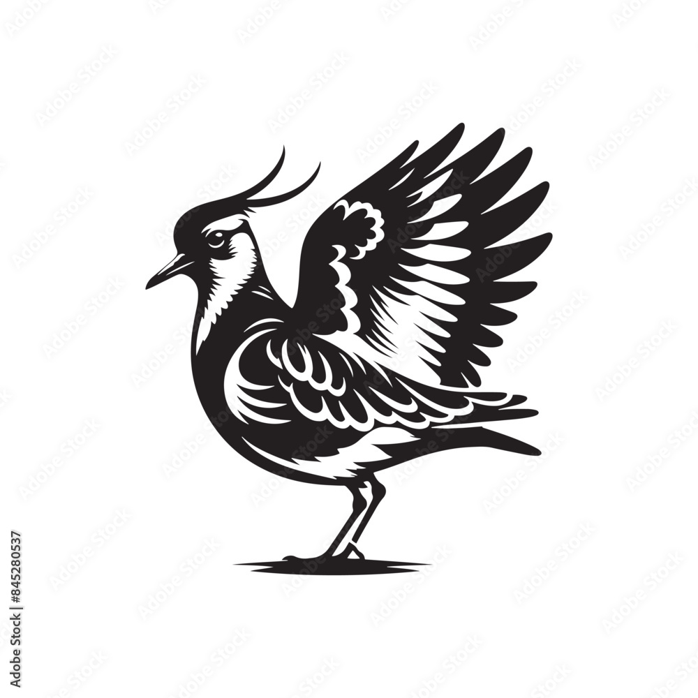 Bold Lapwing Bird Silhouette: Vector Graphics Adding a Touch of Natural ...