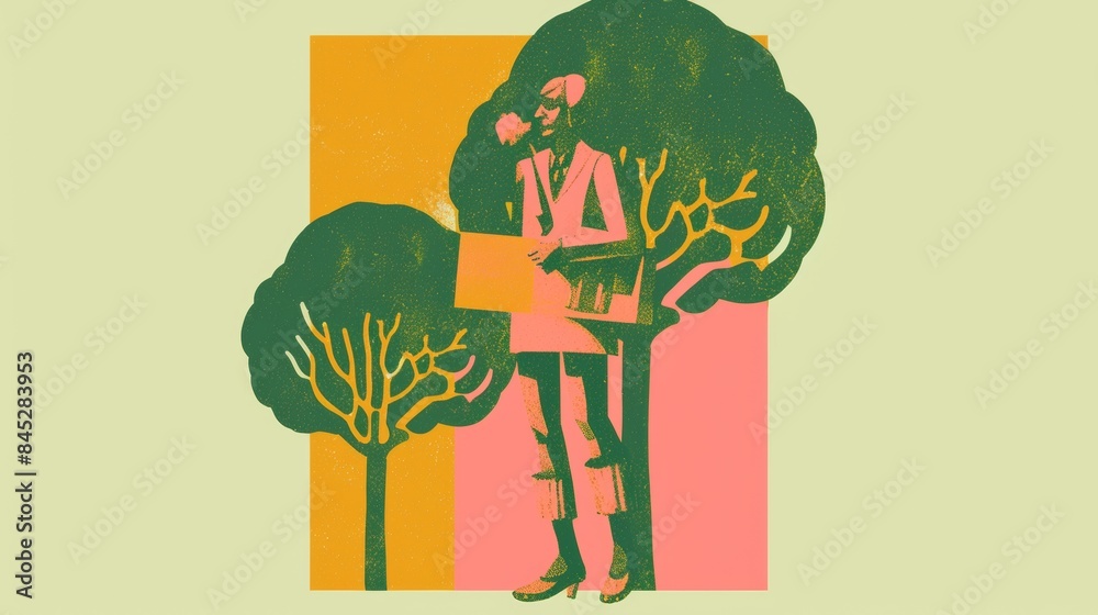 Simple style hand drawing illustration of a teacher Stock Illustration ...