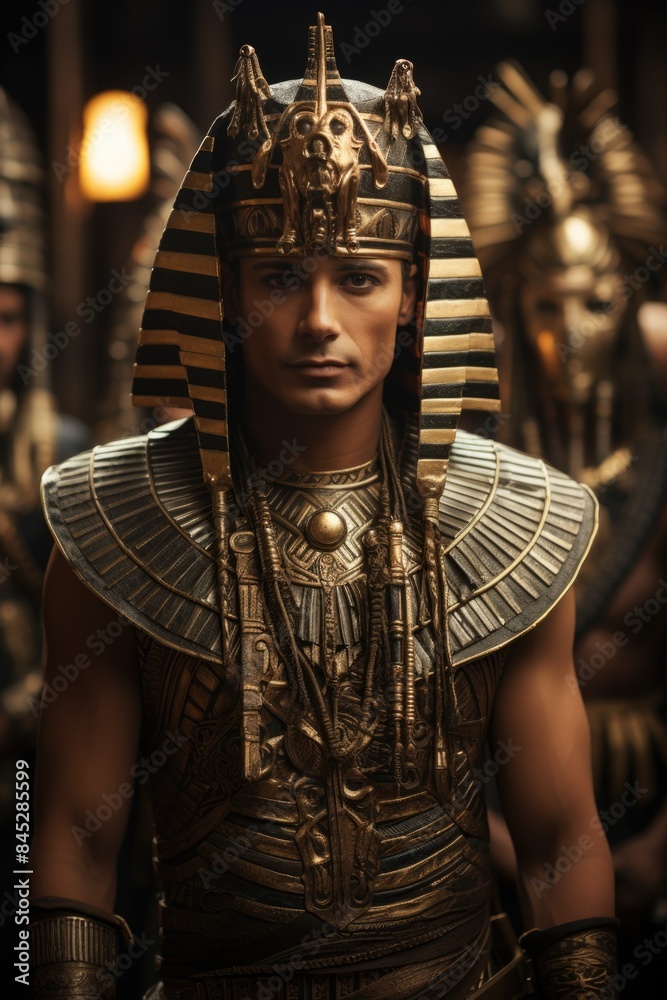 Timeless royalty: egyptian pharaoh portrait, depicting the commanding ...