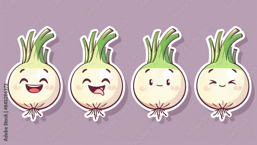 4 sets of onion kawaii chibi Emoji character Stock Illustration | Adobe ...