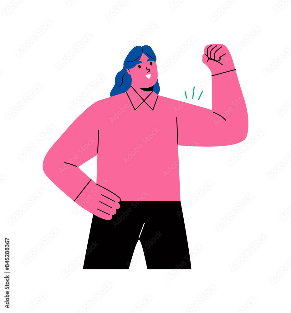 Self-confident person. Business woman posing with strong pose showing ...