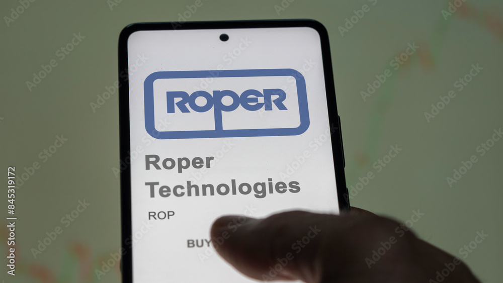April 09th 2024 , Sarasota, Florida. Close up on logo of Roper ...