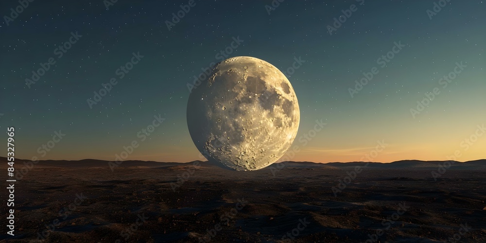 Photographing the supermoon in close proximity to Earth against a ...