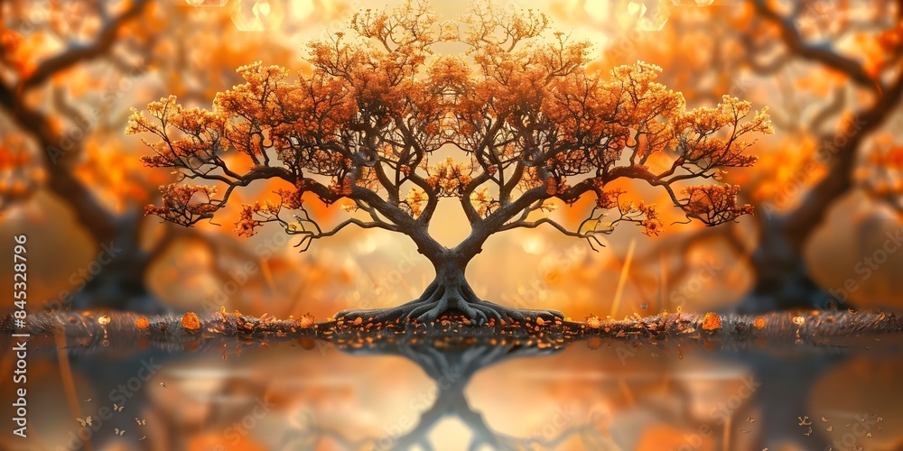 Genealogical Tree Illustrating Lineage Through Symbolic Tree Branches ...