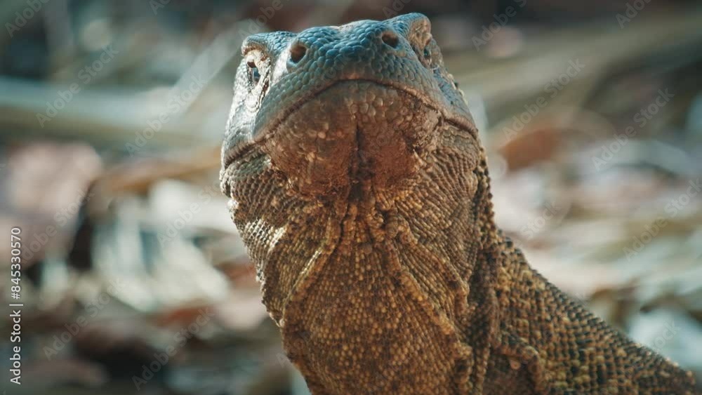 Komodo Dragon. Portrait of the Komodo dragon, Varanus komodoensis ...