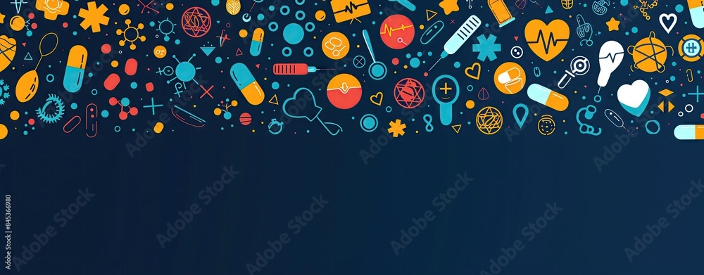 A dynamic vector background for World Health Day with medical icons and ...