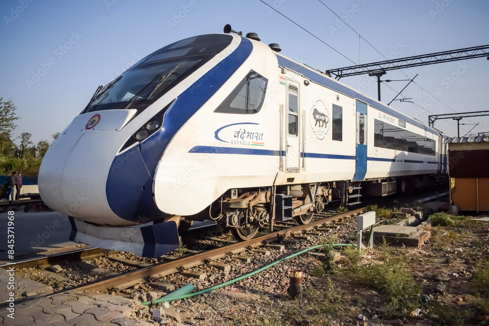 Delhi, India, June 09 2024 - Vande Bharat Express train going from ...