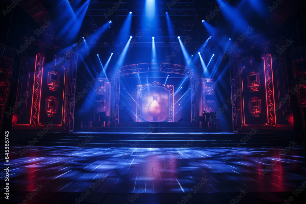 Artistic performances stage light background with spotlight illuminated ...