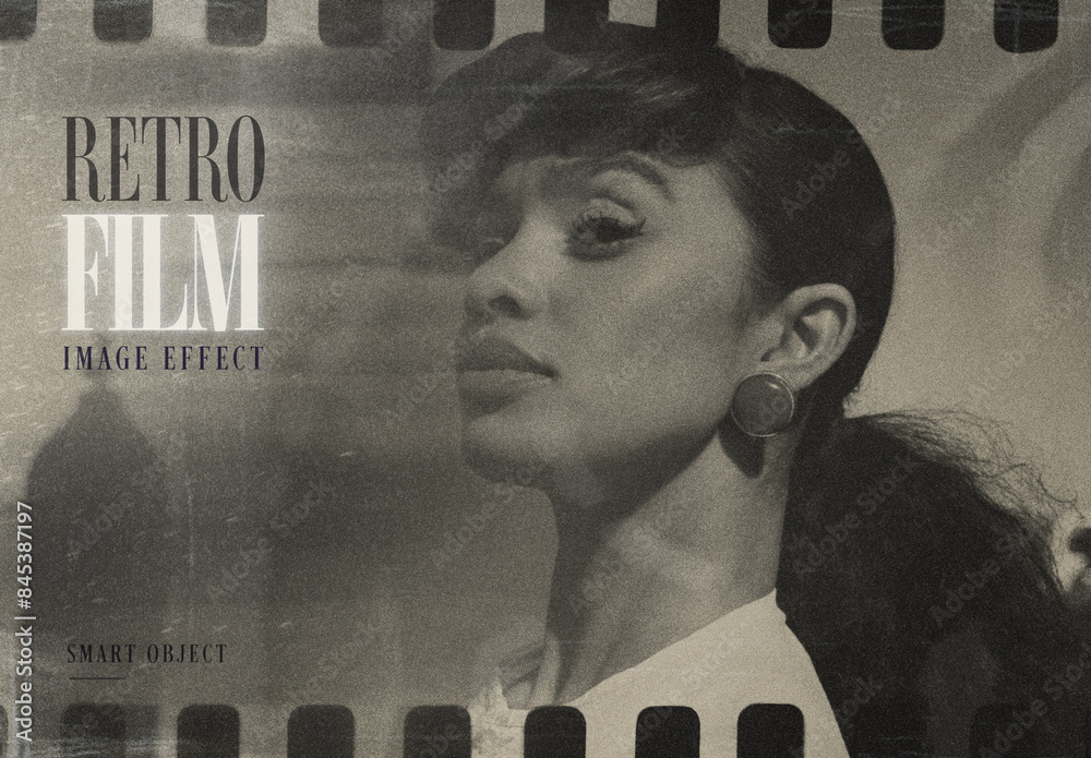 Retro Film Image Effect Mockup Stock Template | Adobe Stock