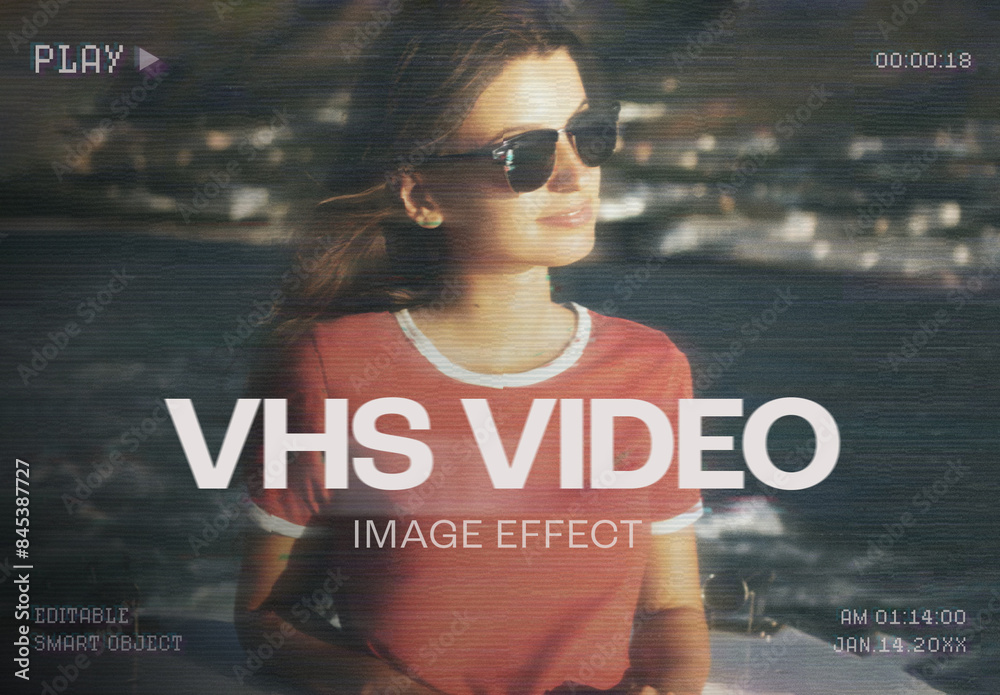 Retro VHS Video Image Effect Stock Template | Adobe Stock
