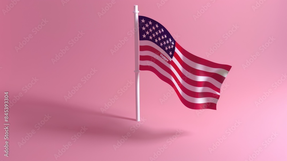 USA flag. American flag. American flag pink background. Happy 4th of ...